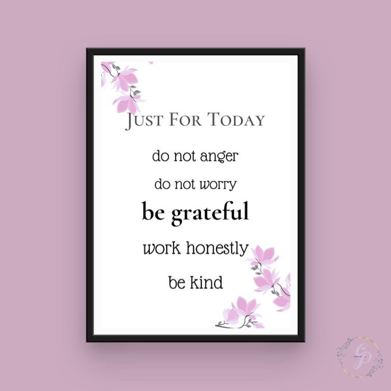 Usui Reiki Principles-Just For Today | Cute Printable