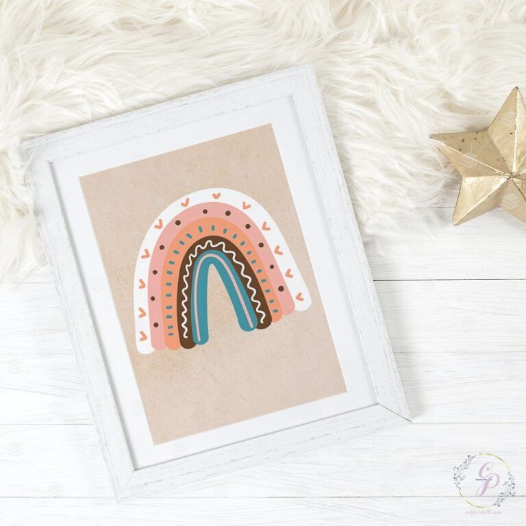 Boho Nursery Rainbow Wall Art | Cute Printable