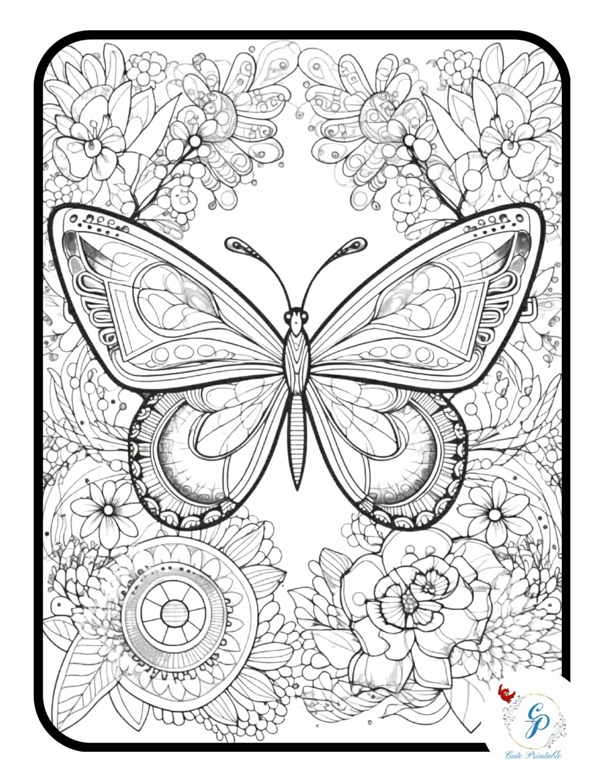 Butterfly Coloring Pages For Kids & Adults | Cute Printable