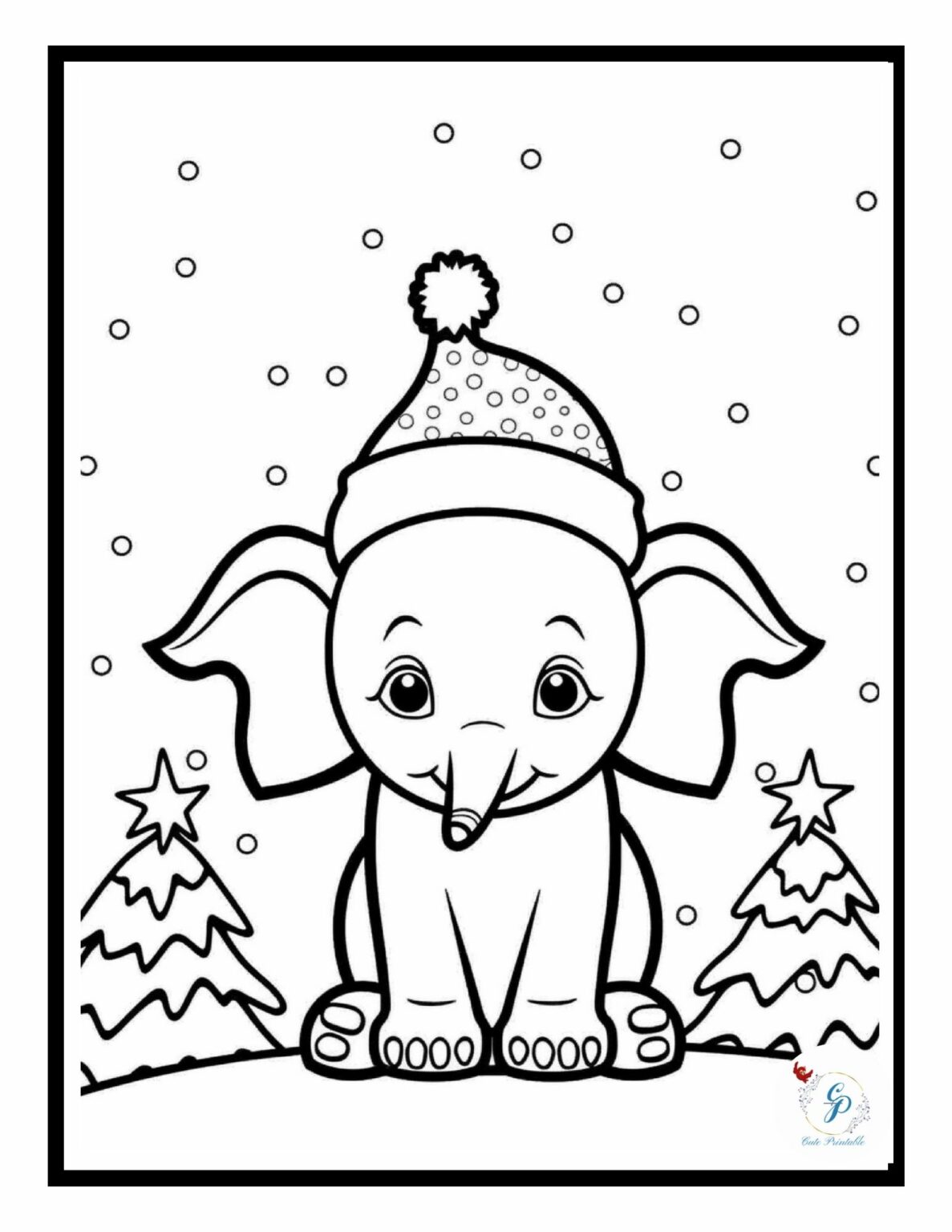 Christmas Animals Coloring Pages for Kids | Cute Printable