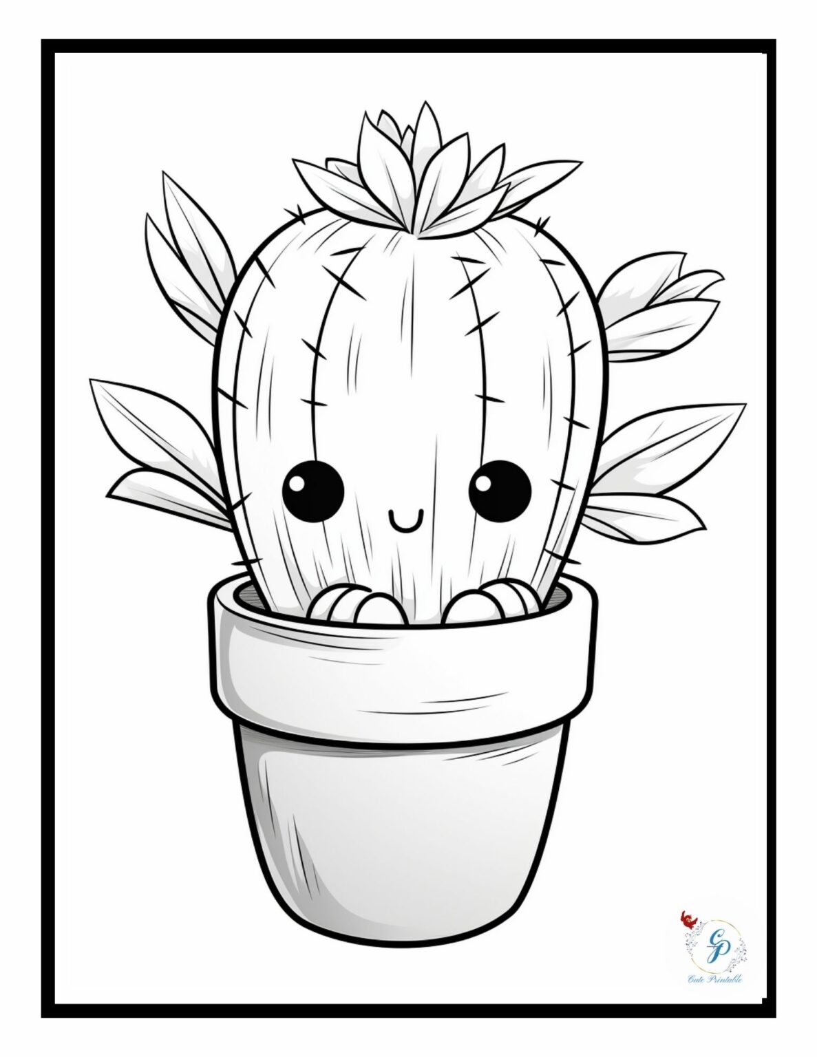 60 Cute Kawaii Cactus Coloring Pages Cute Printable