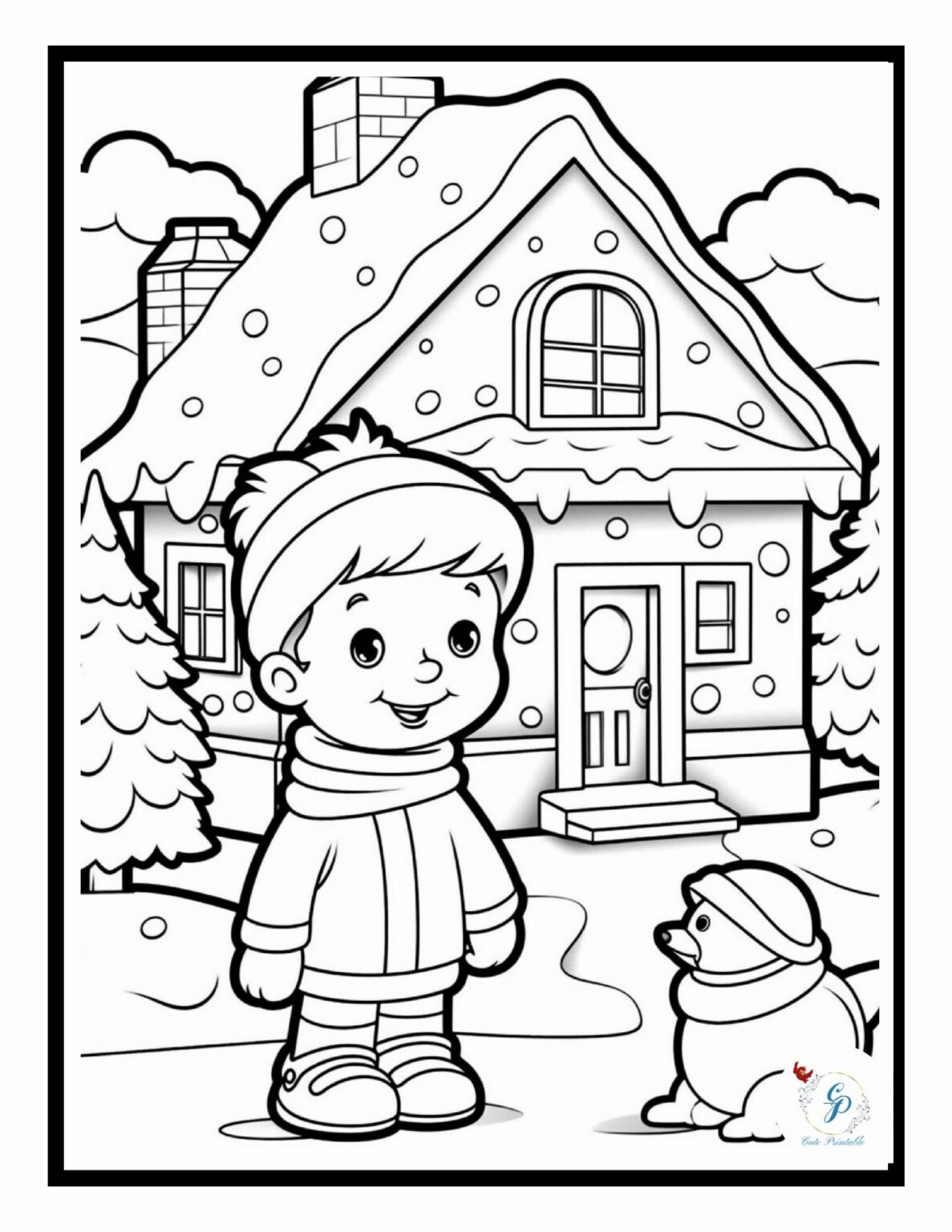 Christmas Animals Coloring Pages for Kids | Cute Printable