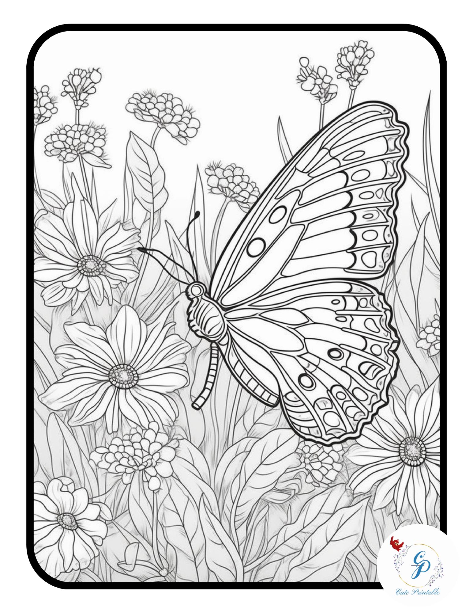 Butterfly Coloring Pages For Kids & Adults | Cute Printable