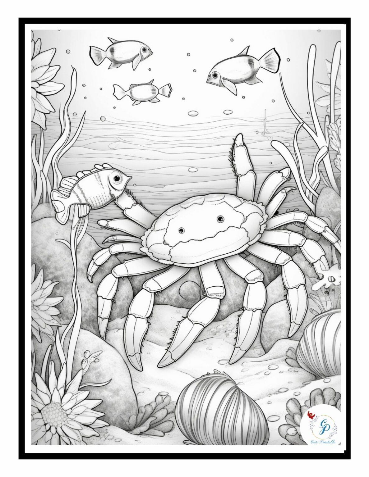 110 Ocean Animals Coloring Pages for Kids | Cute Printable