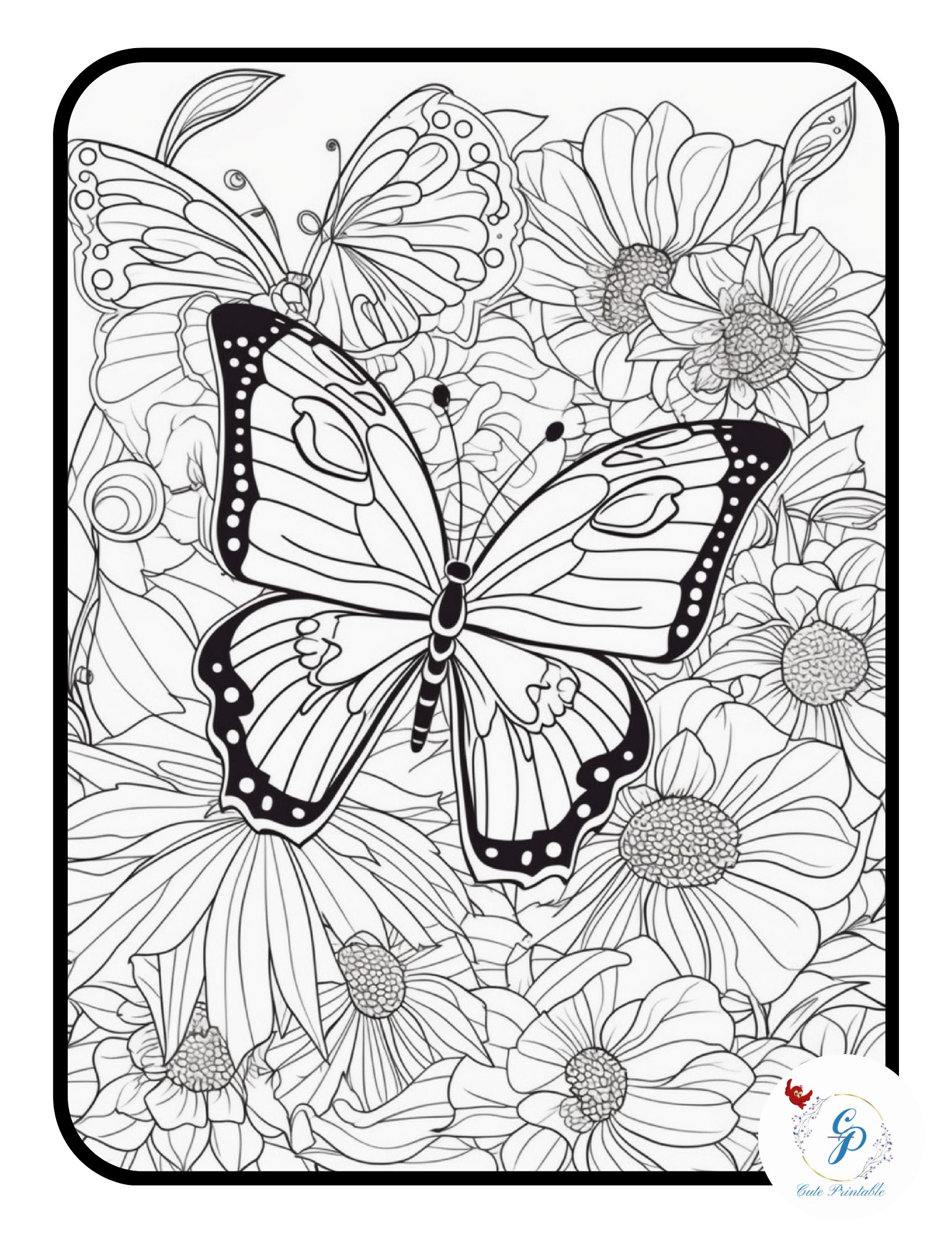 Butterfly Coloring Pages For Kids & Adults | Cute Printable