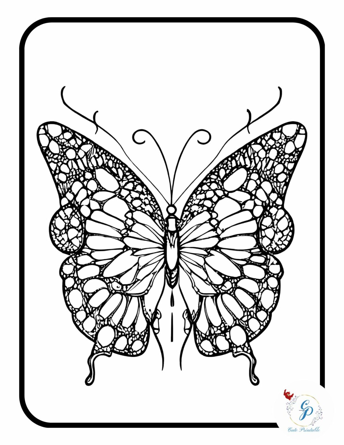Butterfly Coloring Pages For Kids & Adults | Cute Printable