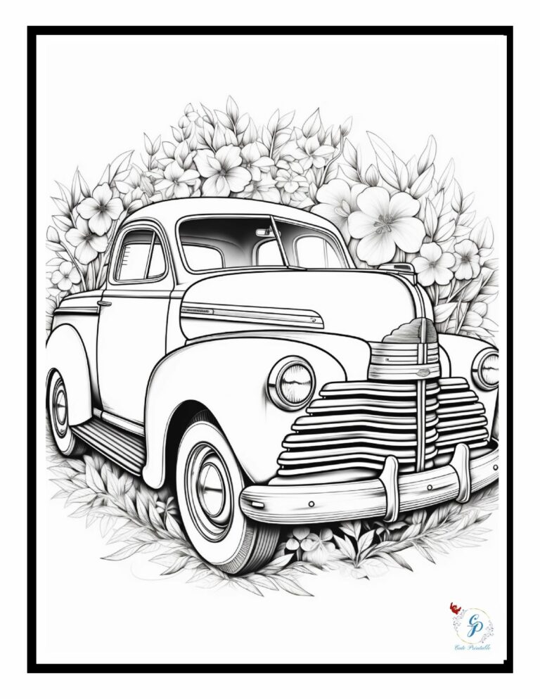85 Classic Cars Coloring Pages for Kids & Vintage Car Lovers