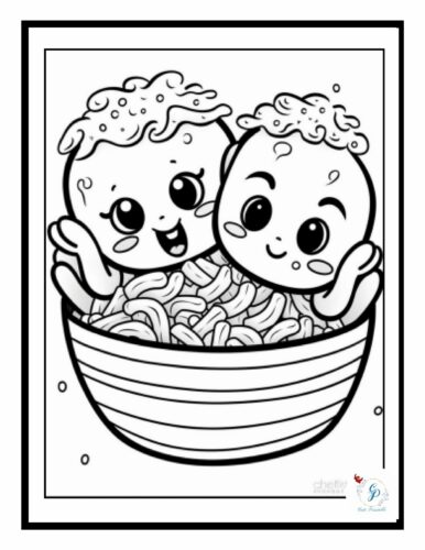 65 Free Cute Kawaii Food Coloring Pages for Kids & Adults | Cute Printable