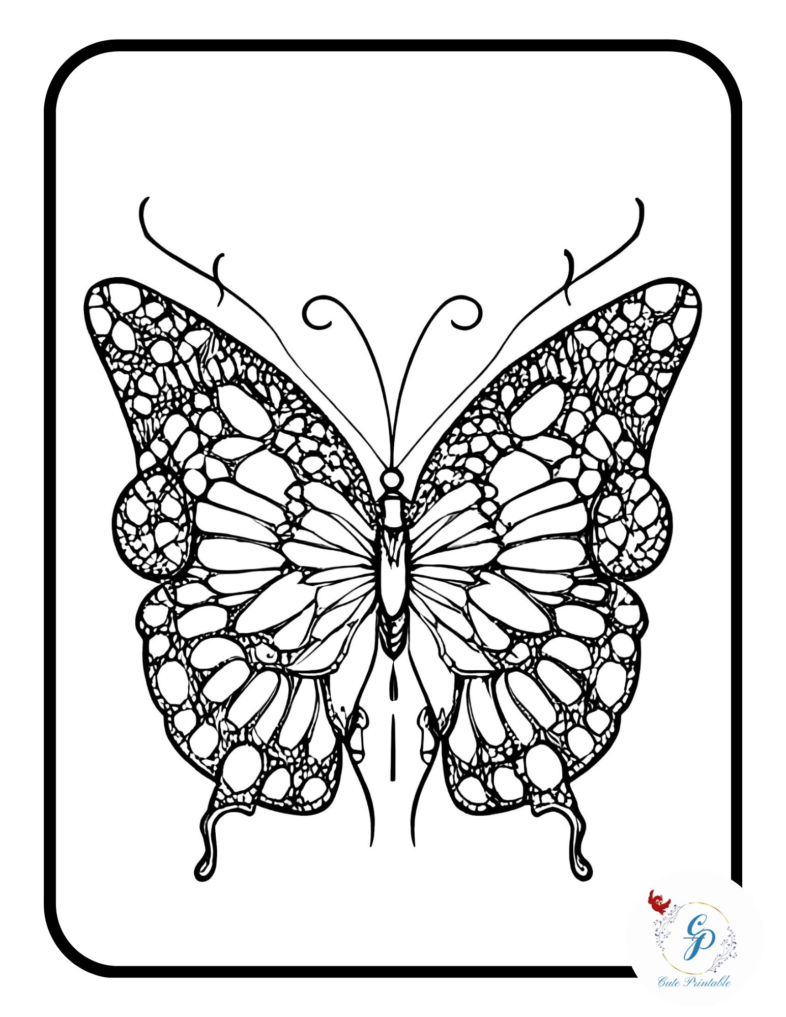 Butterfly Coloring Pages For Kids & Adults | Cute Printable