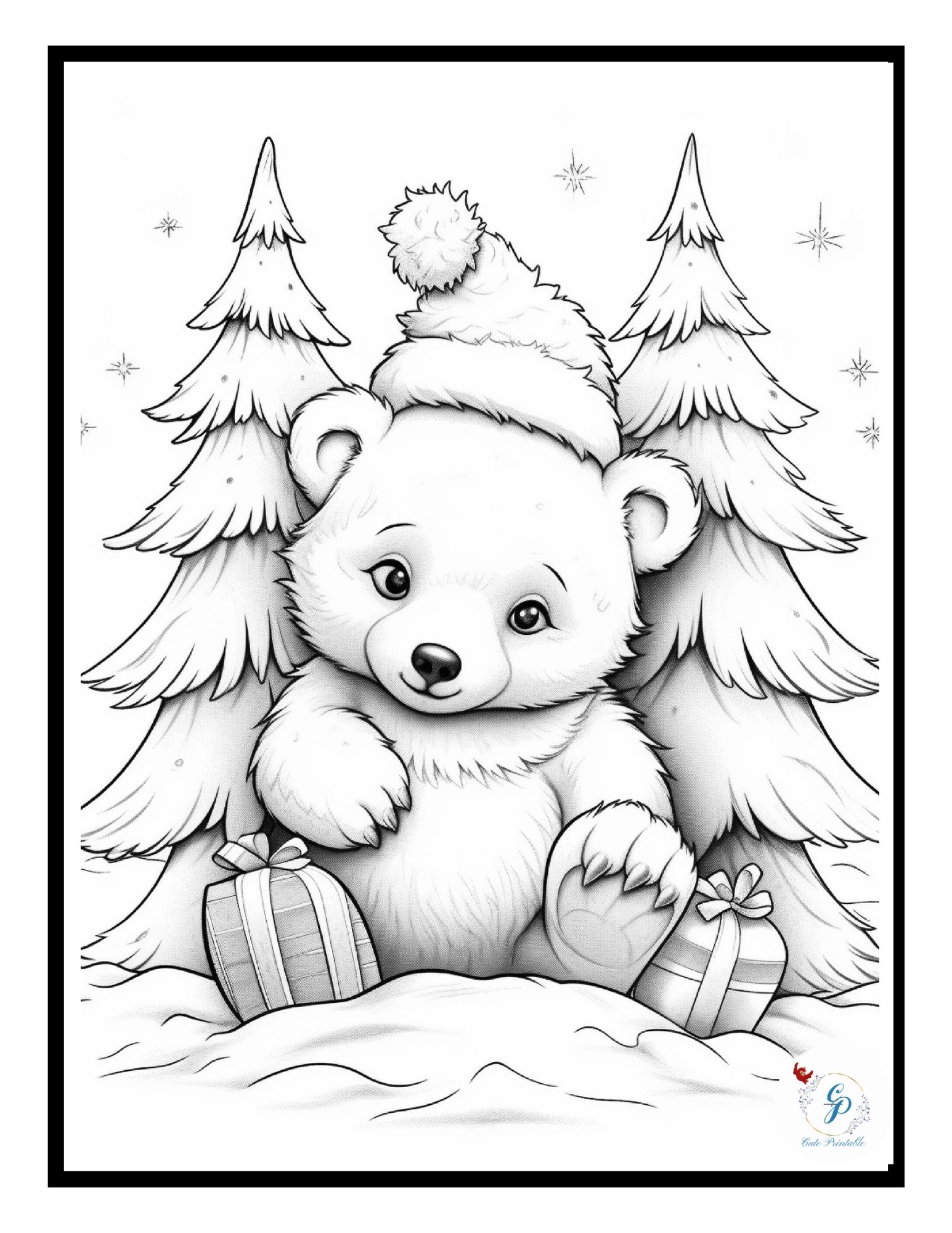Christmas Animals Coloring Pages for Kids | Cute Printable