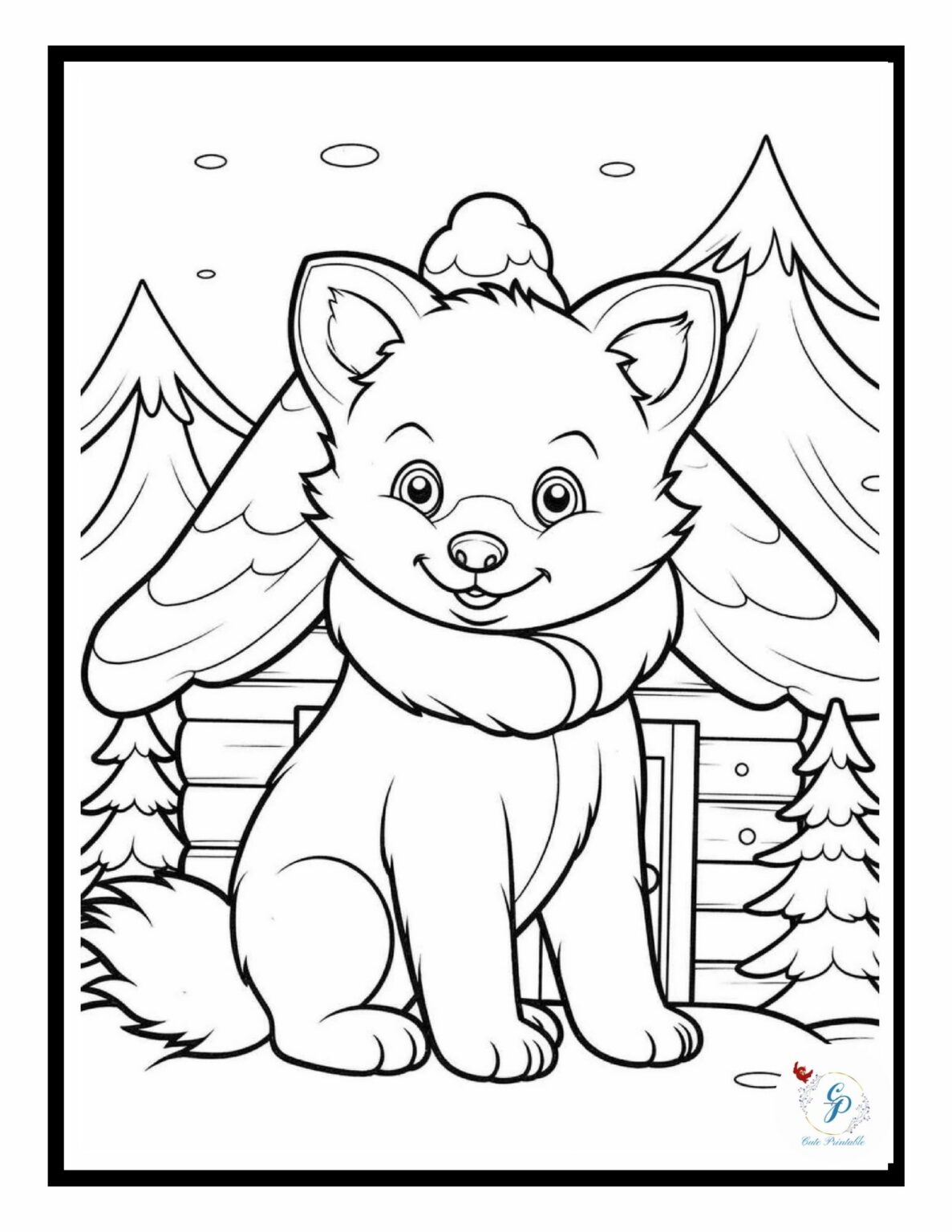 Christmas Animals Coloring Pages for Kids | Cute Printable