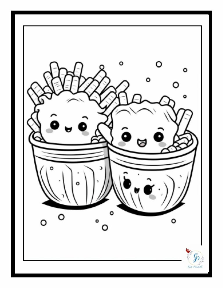 65 Free Cute Kawaii Food Coloring Pages for Kids & Adults | Cute Printable