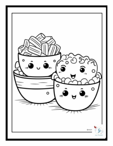 65 Free Cute Kawaii Food Coloring Pages for Kids & Adults | Cute Printable