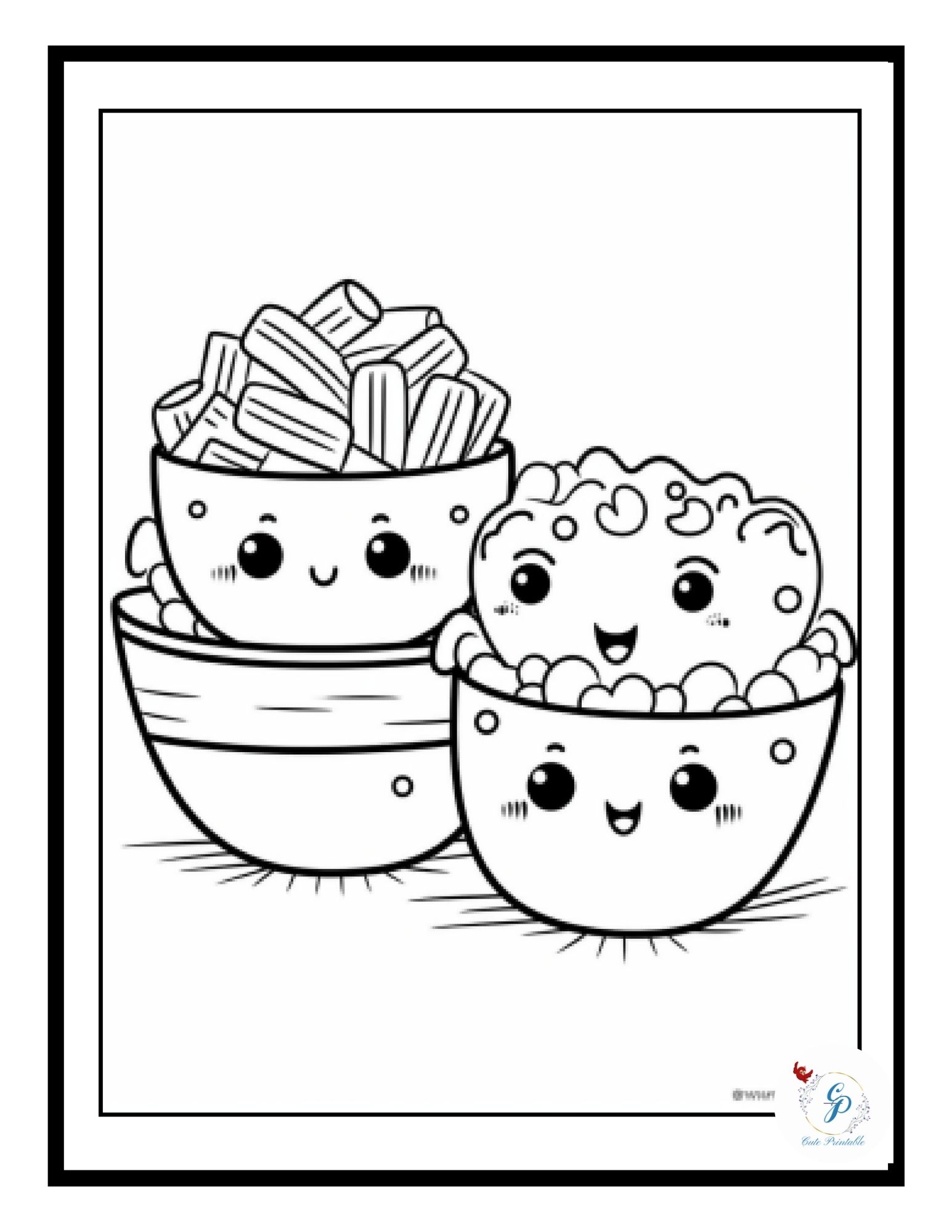 65 Free Cute Kawaii Food Coloring Pages for Kids & Adults | Cute Printable