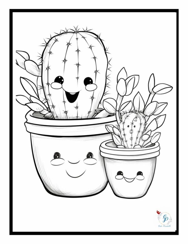 60 Cute Kawaii Cactus Coloring Pages Cute Printable