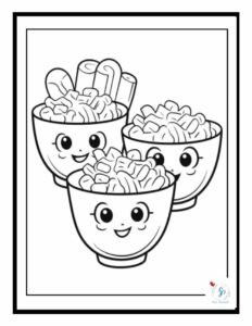 65 Free Cute Kawaii Food Coloring Pages for Kids & Adults | Cute Printable