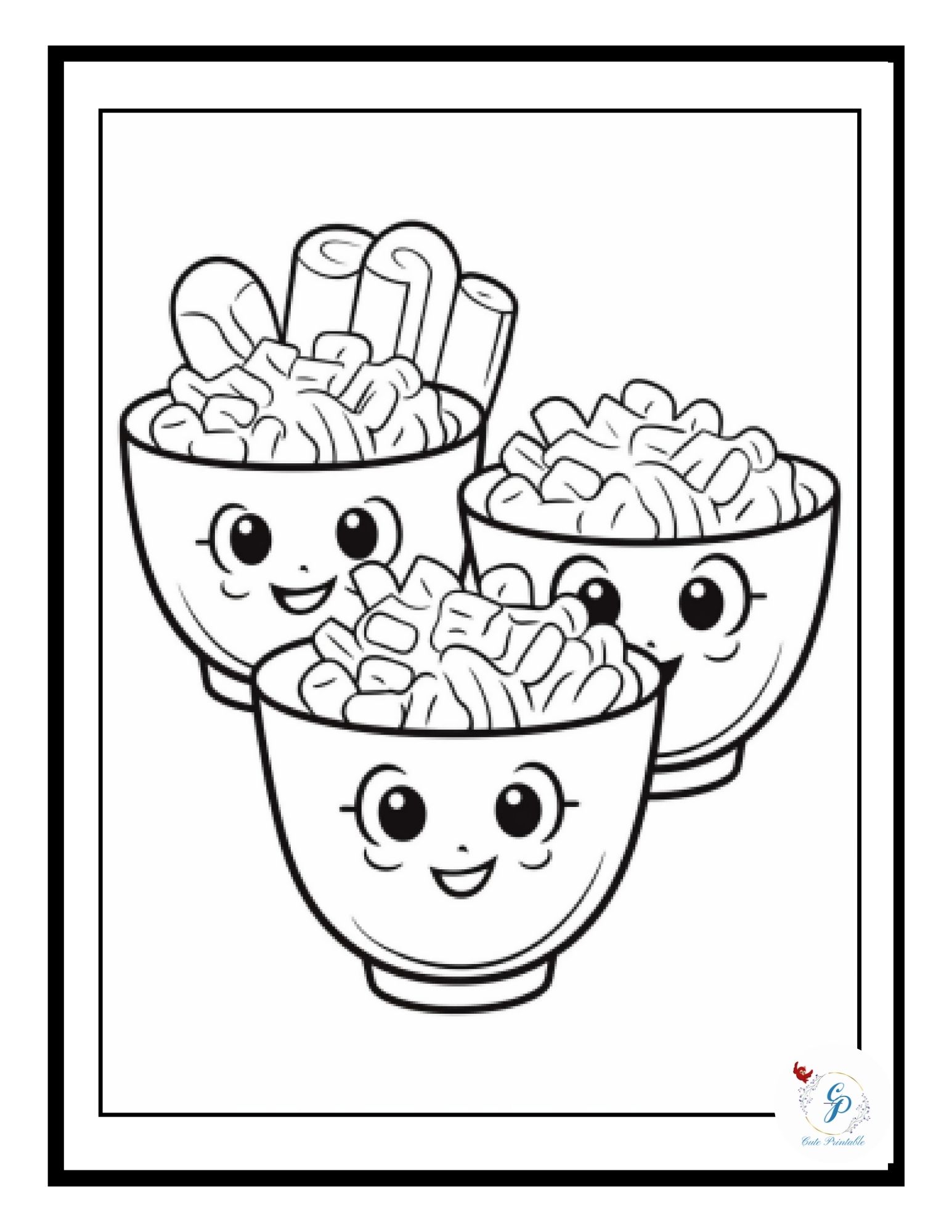 65 Free Cute Kawaii Food Coloring Pages for Kids & Adults | Cute Printable