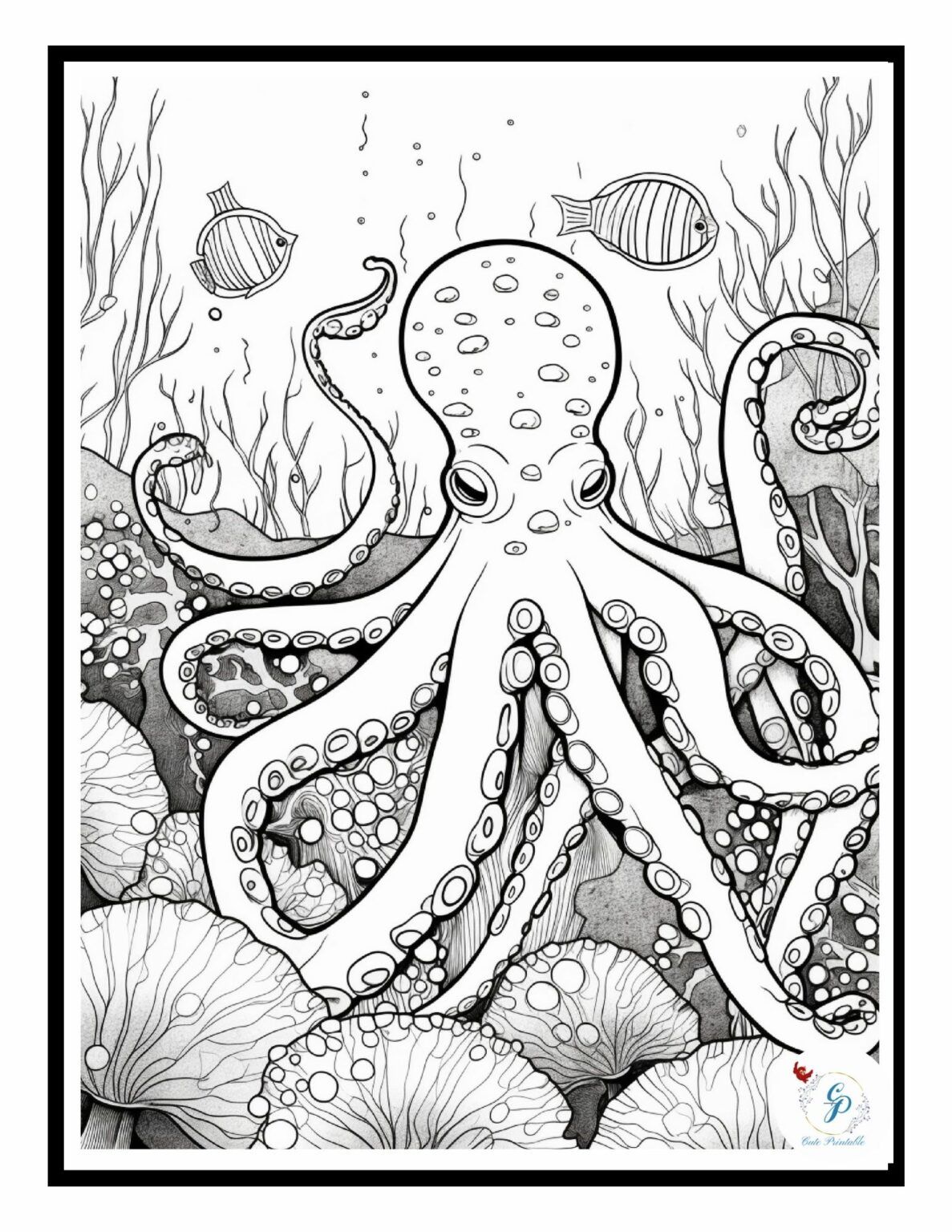 110 Ocean Animals Coloring Pages for Kids | Cute Printable