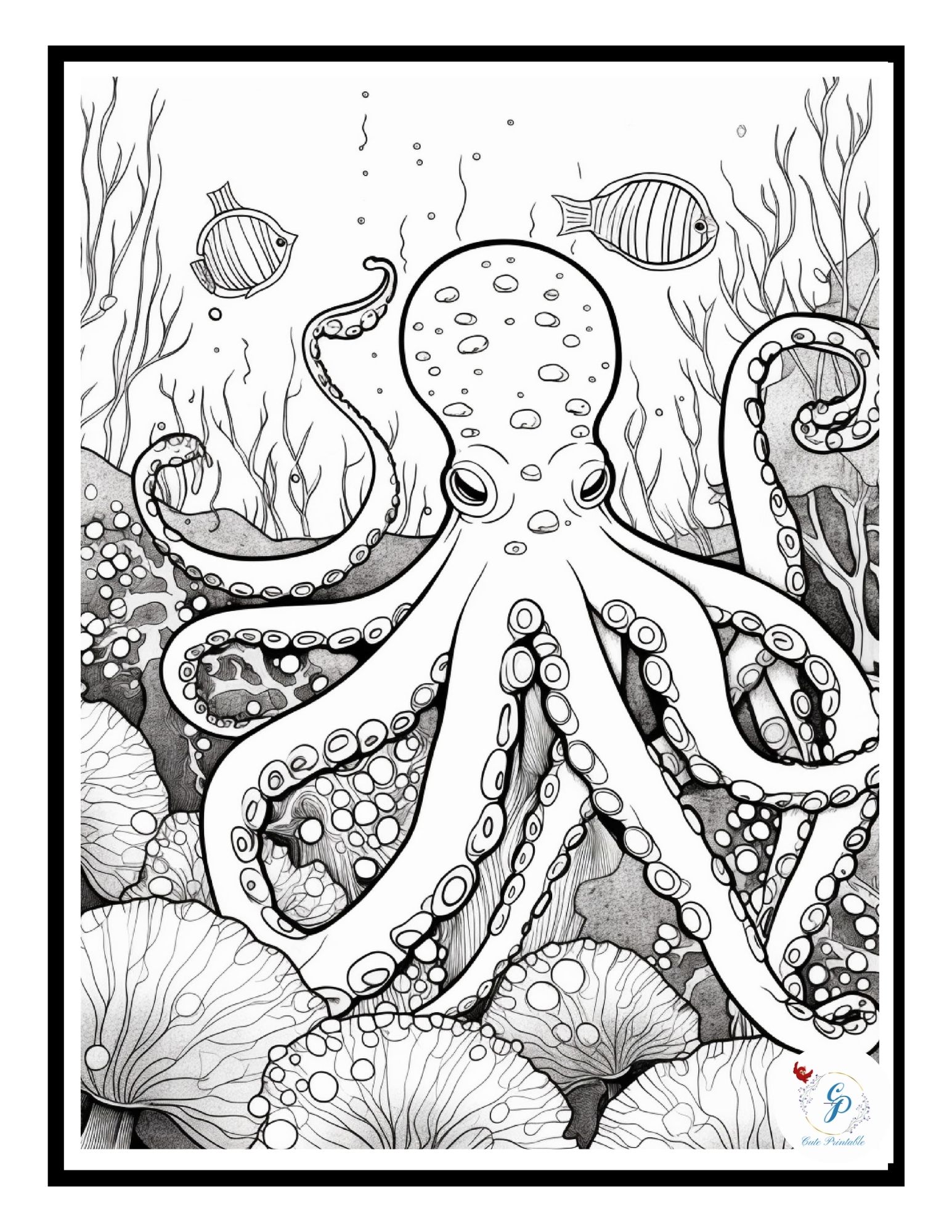 110 Ocean Animals Coloring Pages for Kids | Cute Printable