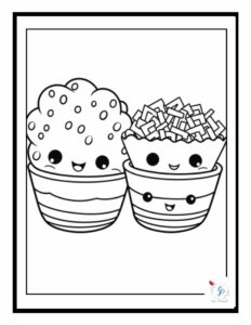 65 Free Cute Kawaii Food Coloring Pages for Kids & Adults | Cute Printable