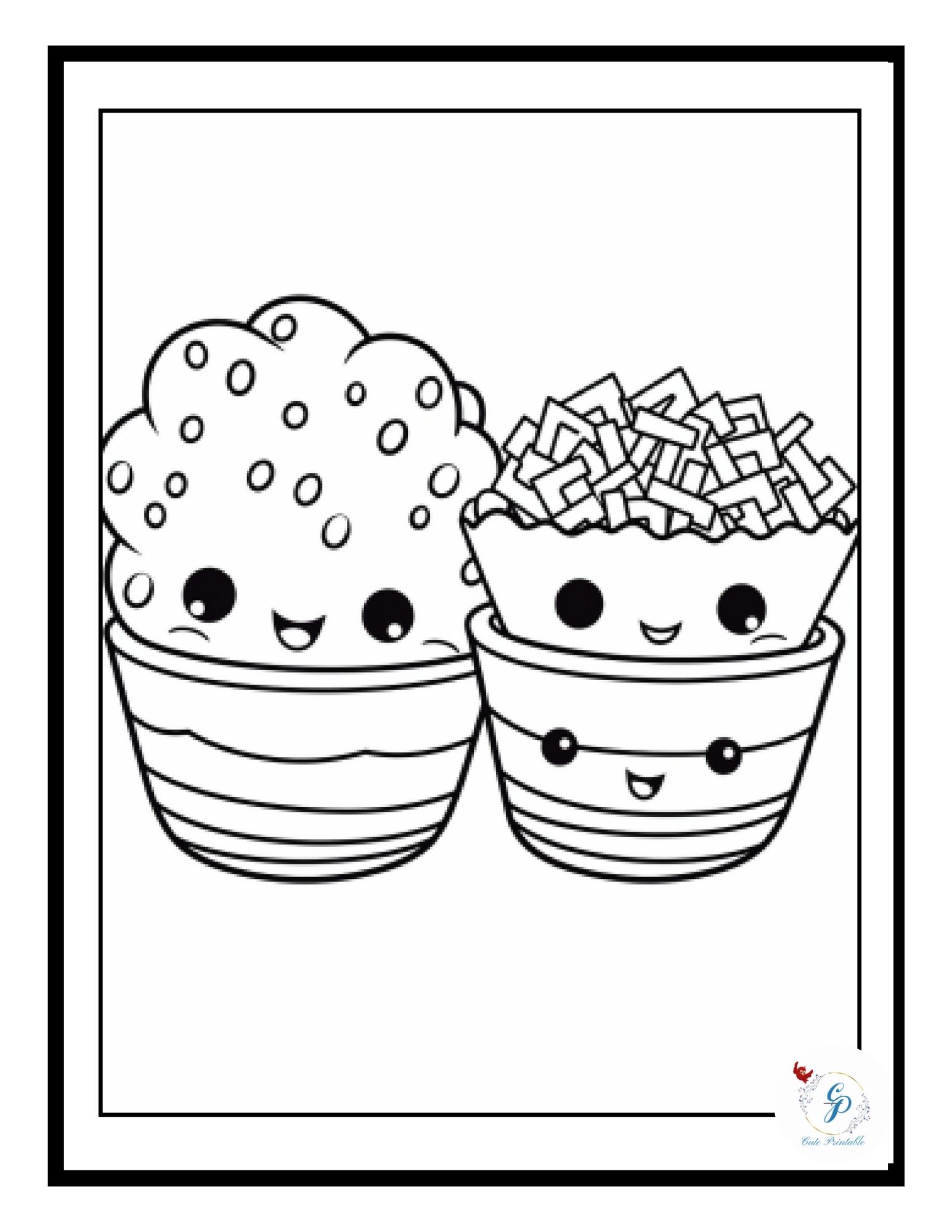 65 Free Cute Kawaii Food Coloring Pages for Kids & Adults | Cute Printable