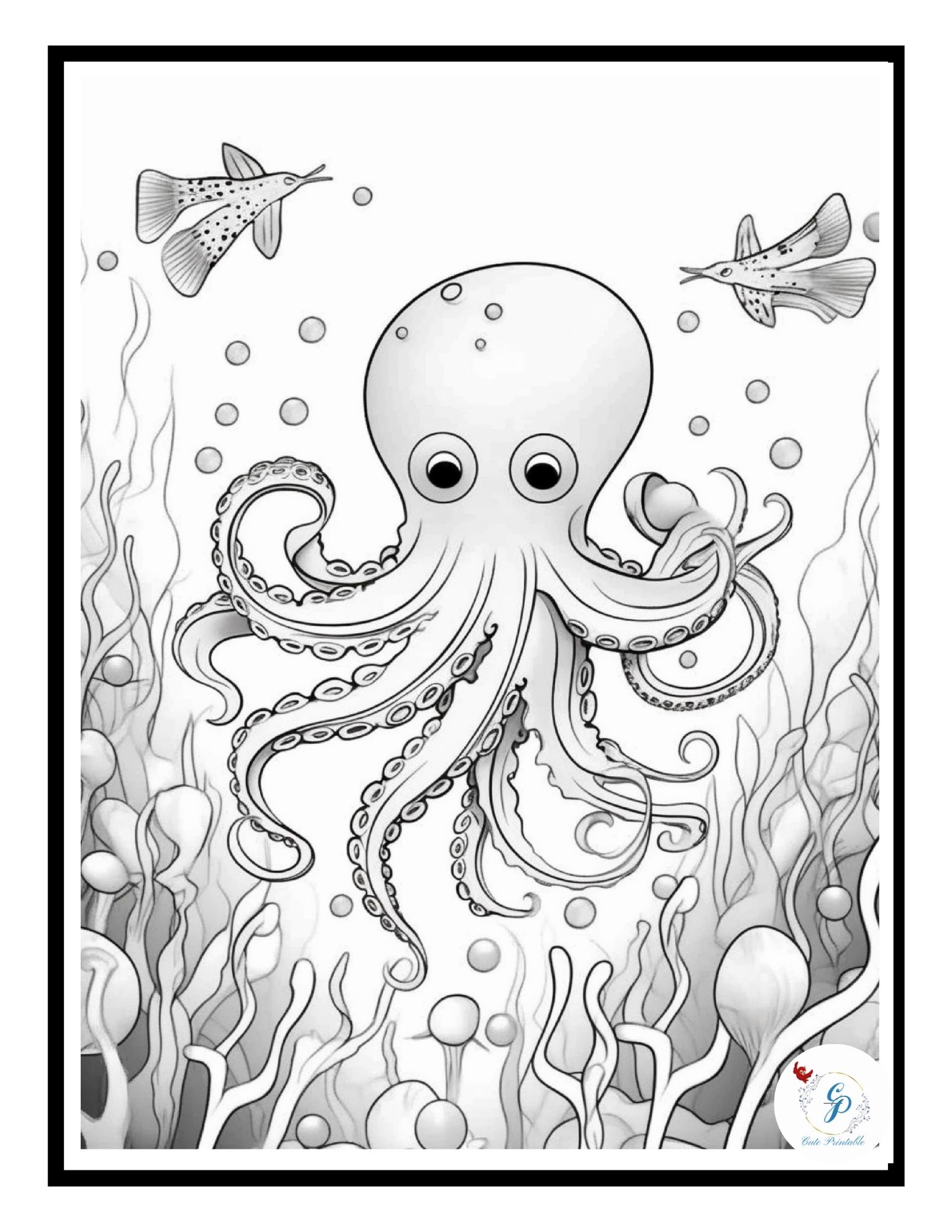 110 Ocean Animals Coloring Pages for Kids | Cute Printable