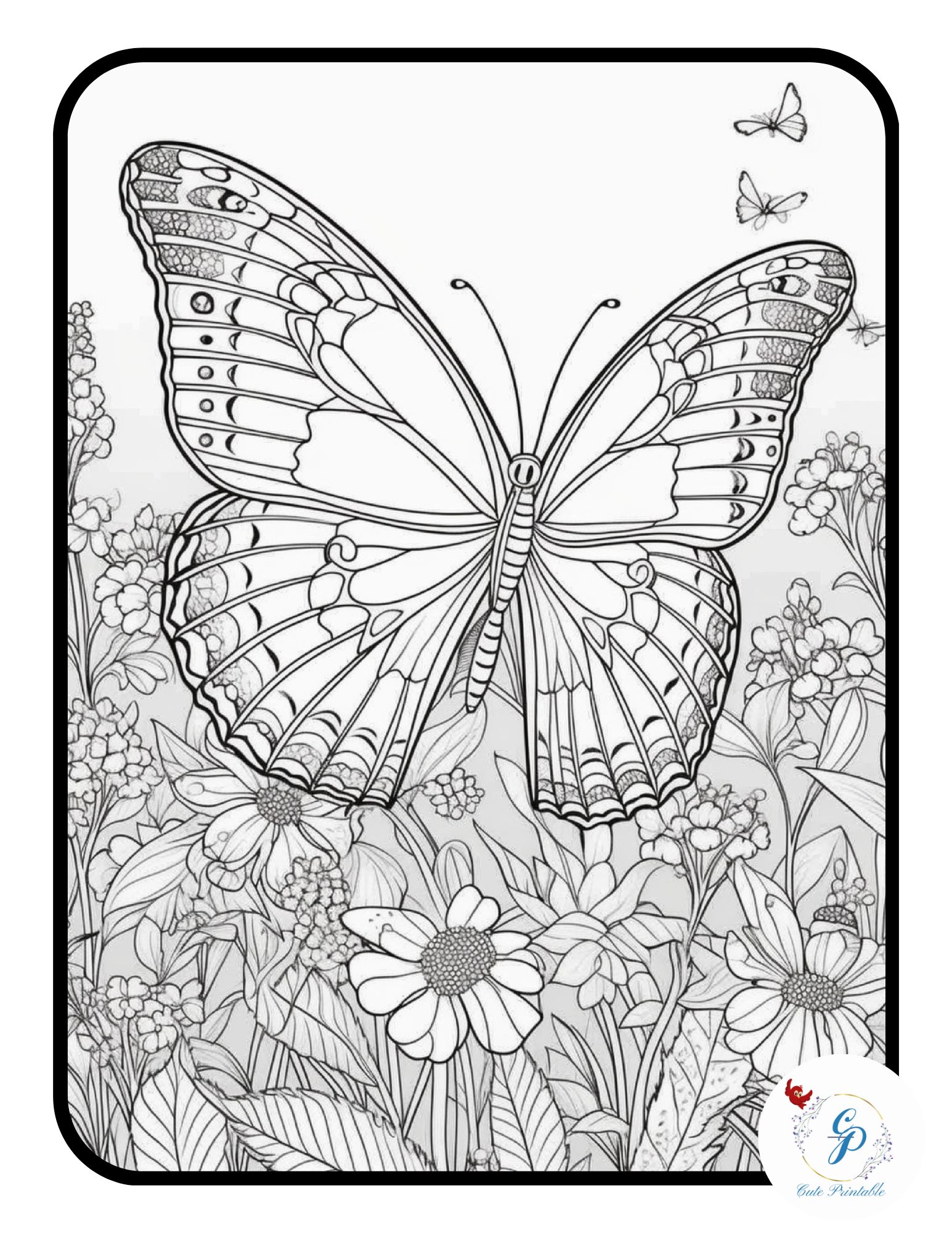 Butterfly Coloring Pages For Kids & Adults | Cute Printable