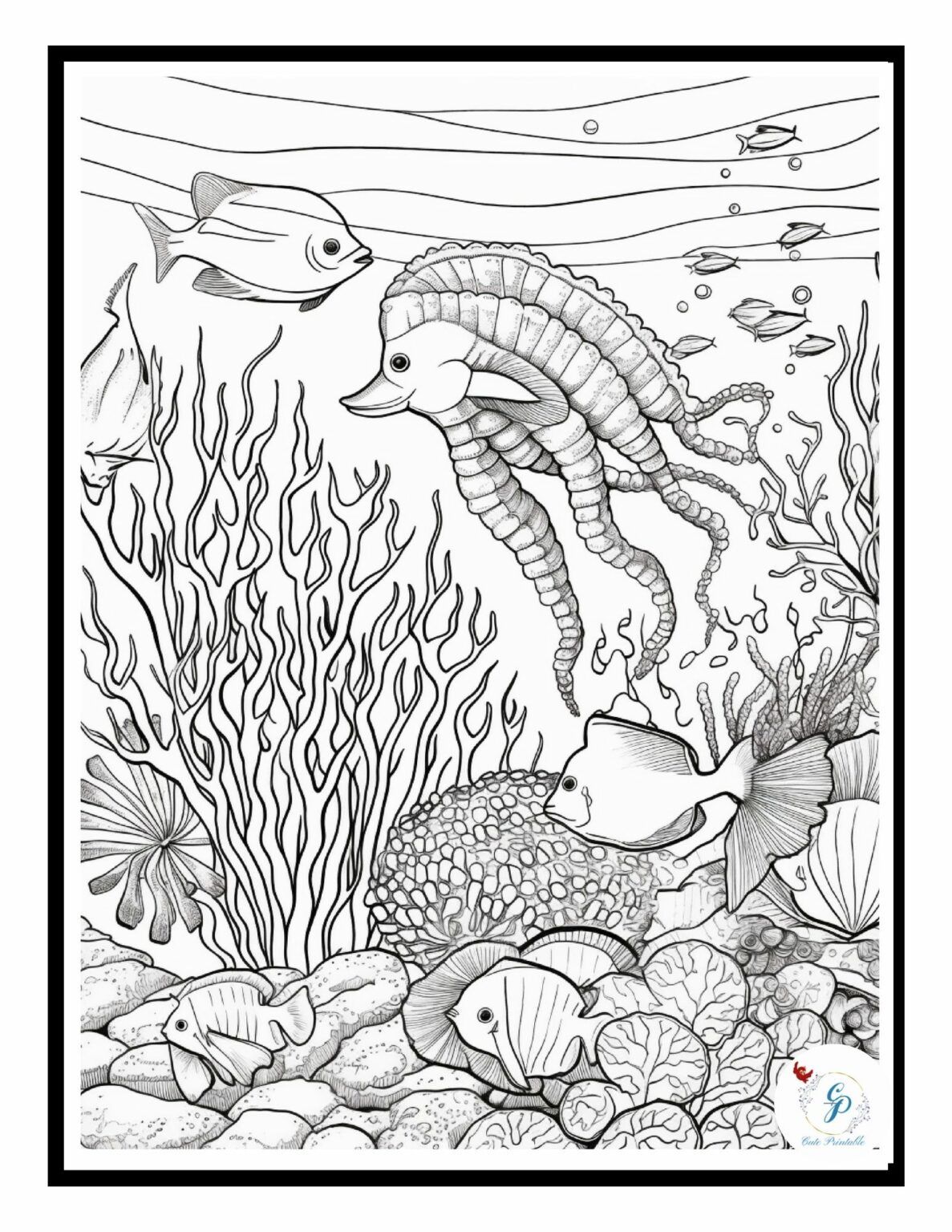 110 Ocean Animals Coloring Pages for Kids | Cute Printable