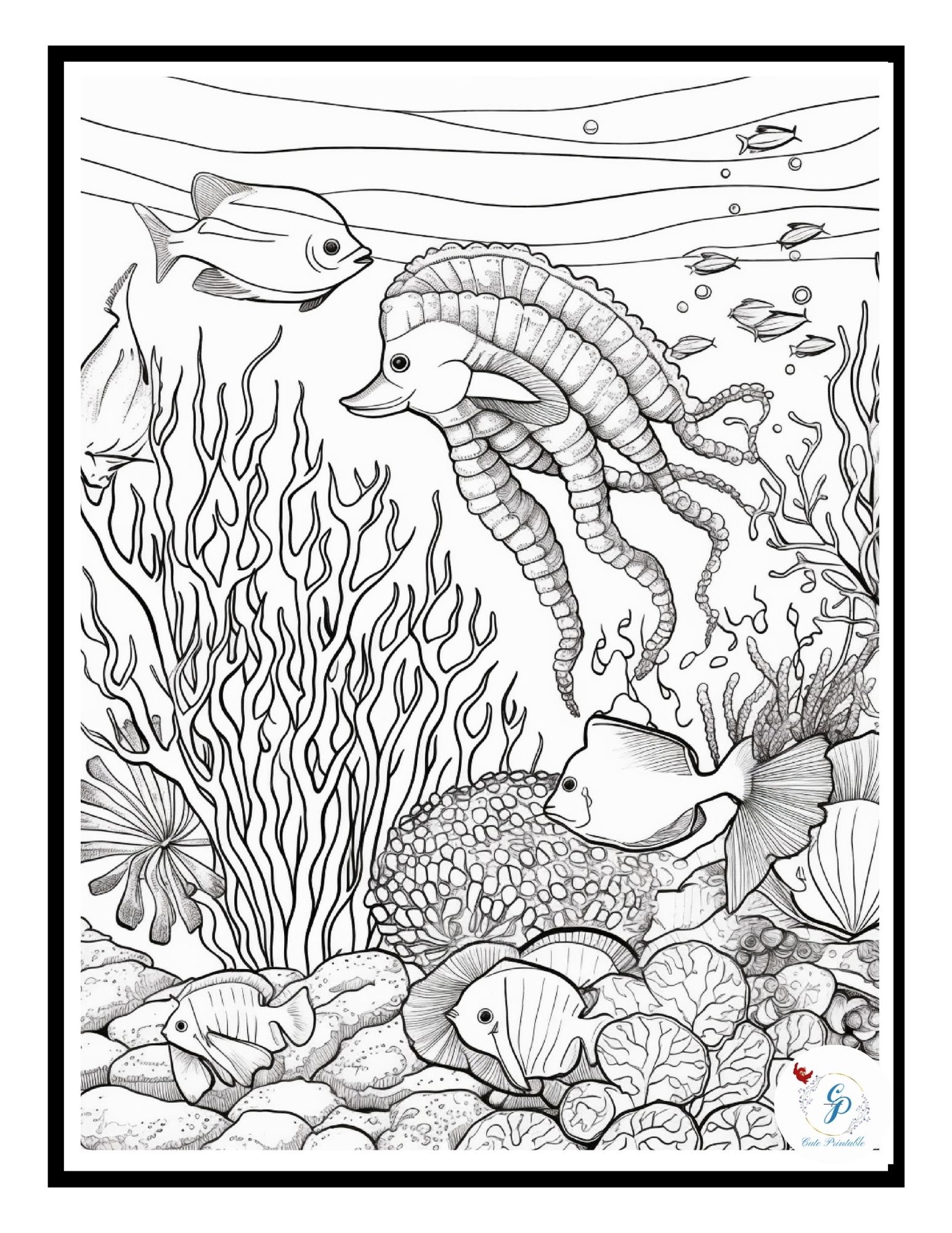 110 Ocean Animals Coloring Pages for Kids | Cute Printable