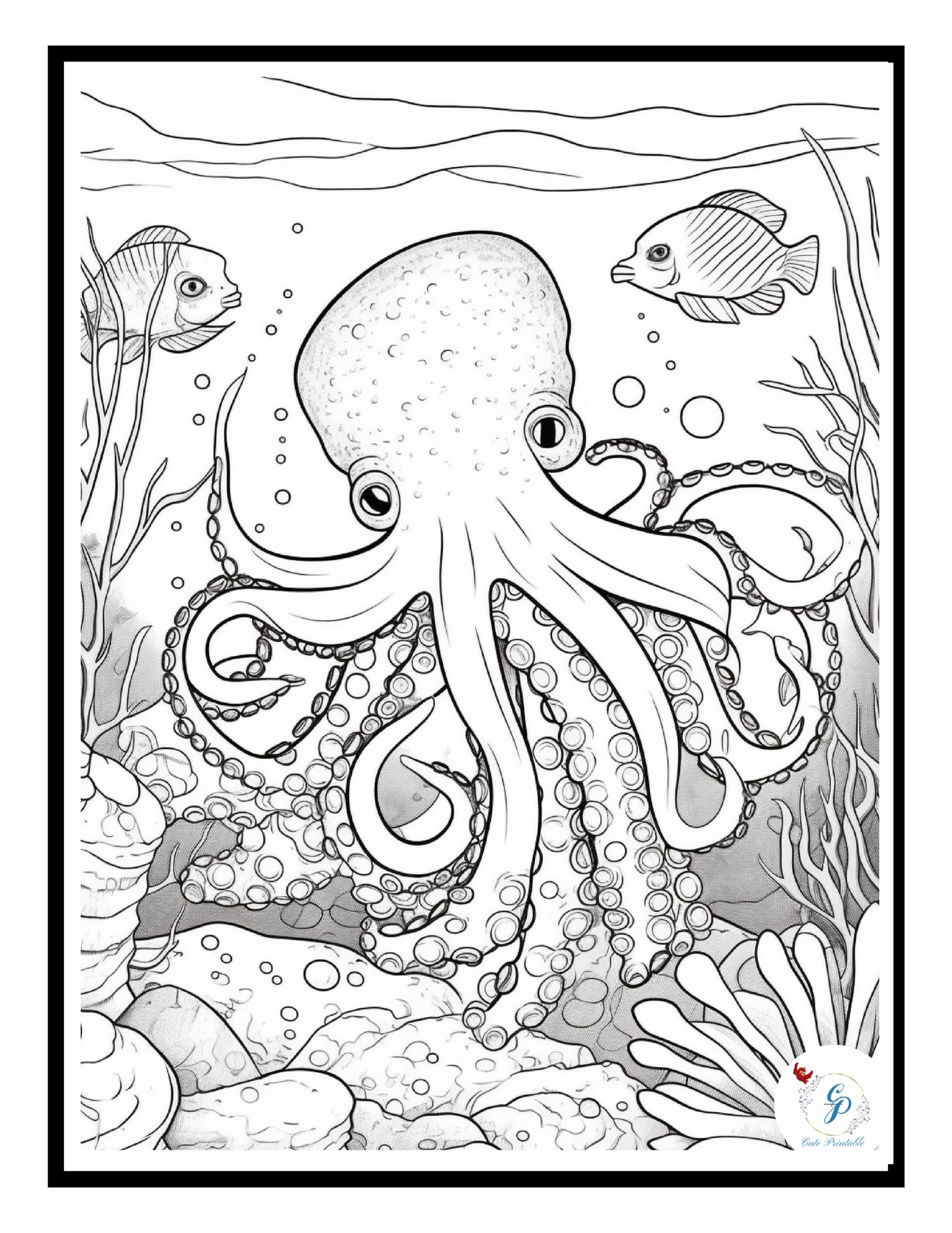 110 Ocean Animals Coloring Pages for Kids | Cute Printable