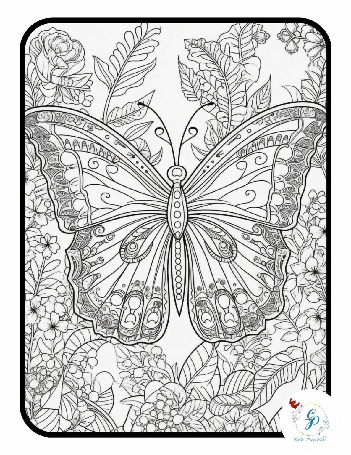 Butterfly Coloring Pages For Kids & Adults | Cute Printable