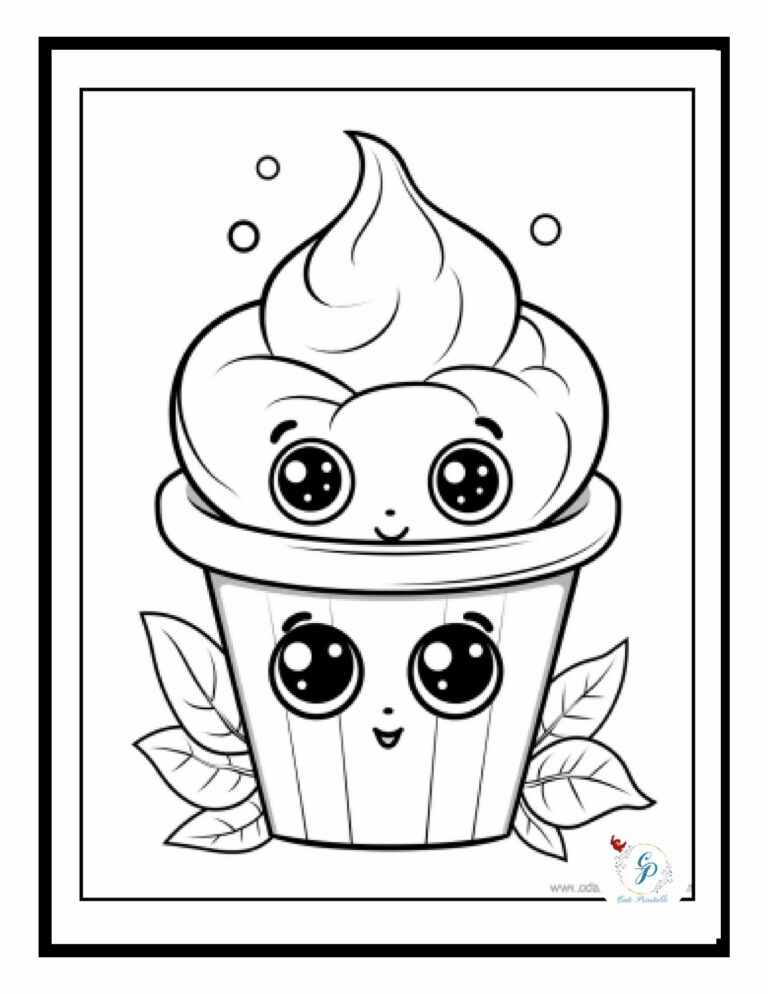 65 Free Cute Kawaii Food Coloring Pages for Kids & Adults | Cute Printable