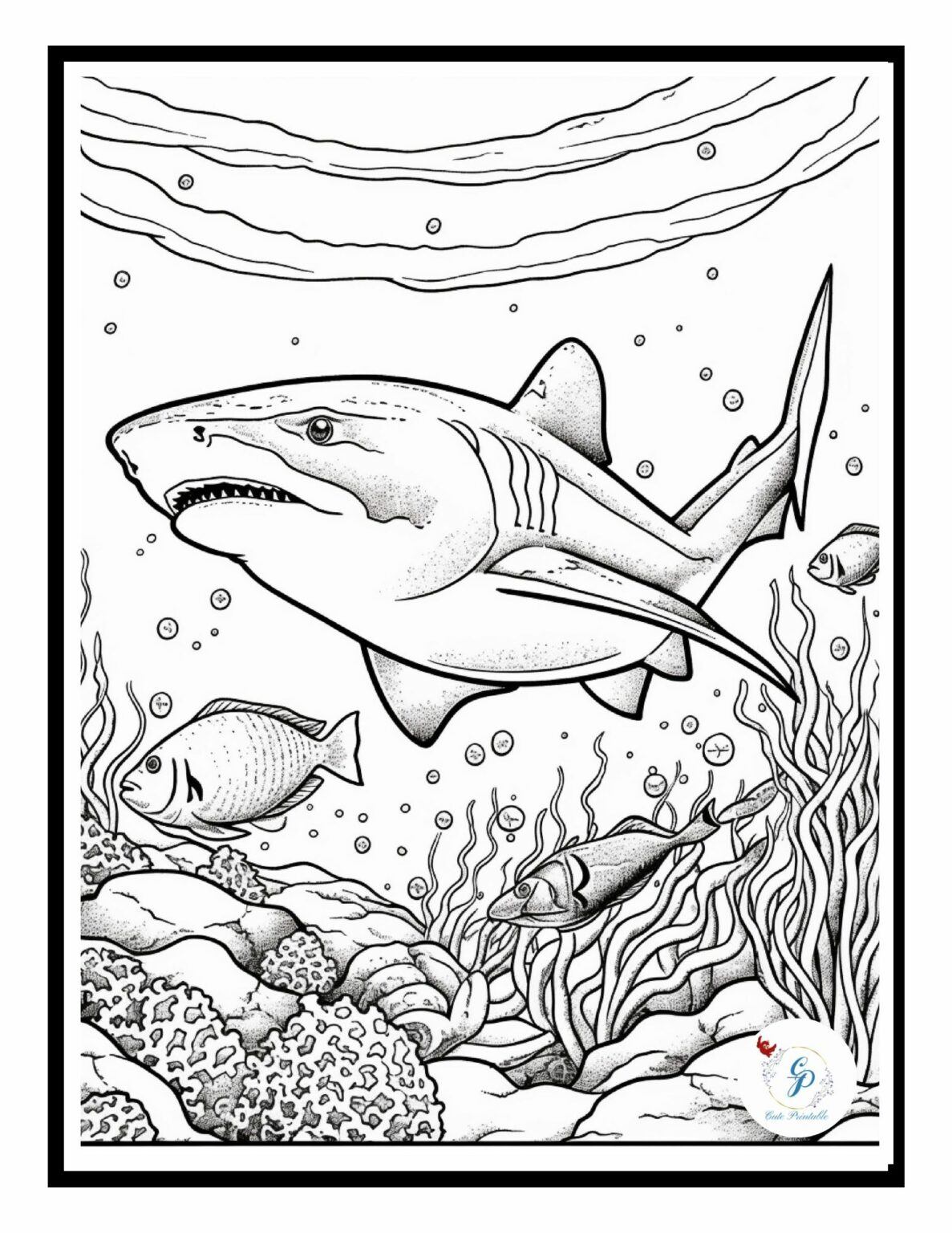 110 Ocean Animals Coloring Pages for Kids | Cute Printable