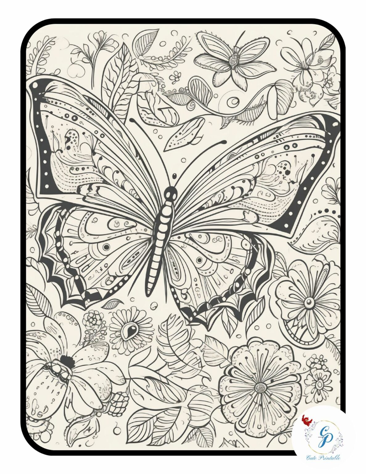 Butterfly Coloring Pages For Kids & Adults | Cute Printable