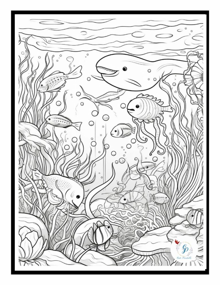 110 Ocean Animals Coloring Pages for Kids | Cute Printable