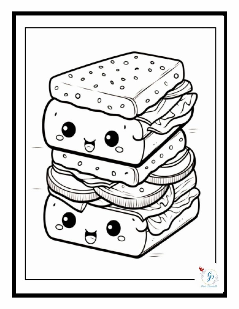 65 Free Cute Kawaii Food Coloring Pages for Kids & Adults | Cute Printable