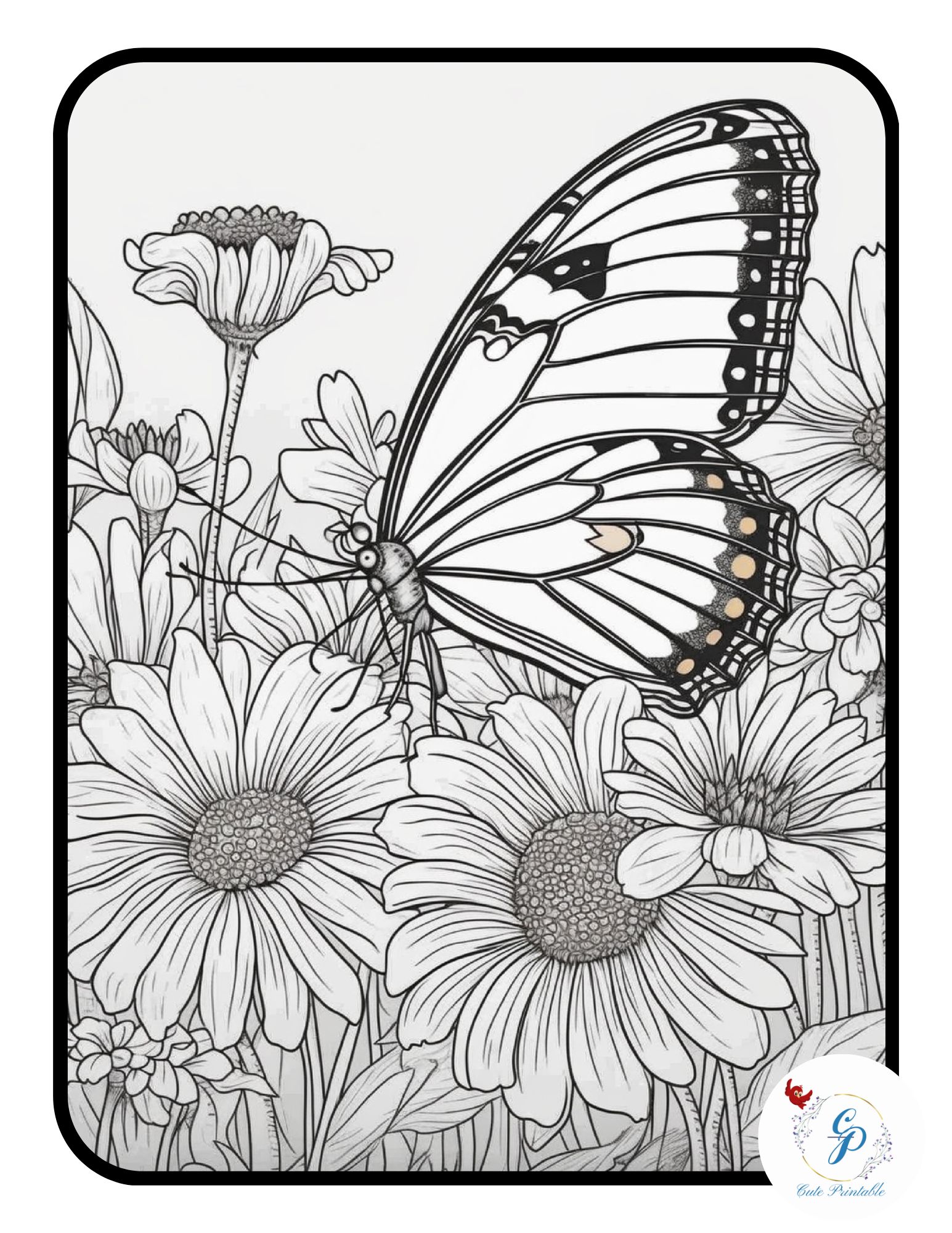 Butterfly Coloring Pages For Kids & Adults | Cute Printable