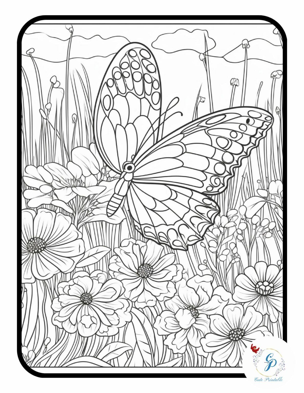 Butterfly Coloring Pages For Kids & Adults | Cute Printable