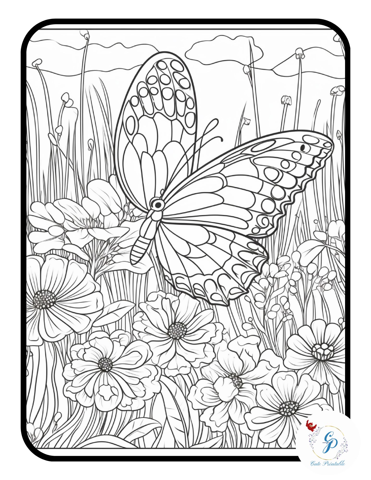 Butterfly Coloring Pages For Kids & Adults | Cute Printable