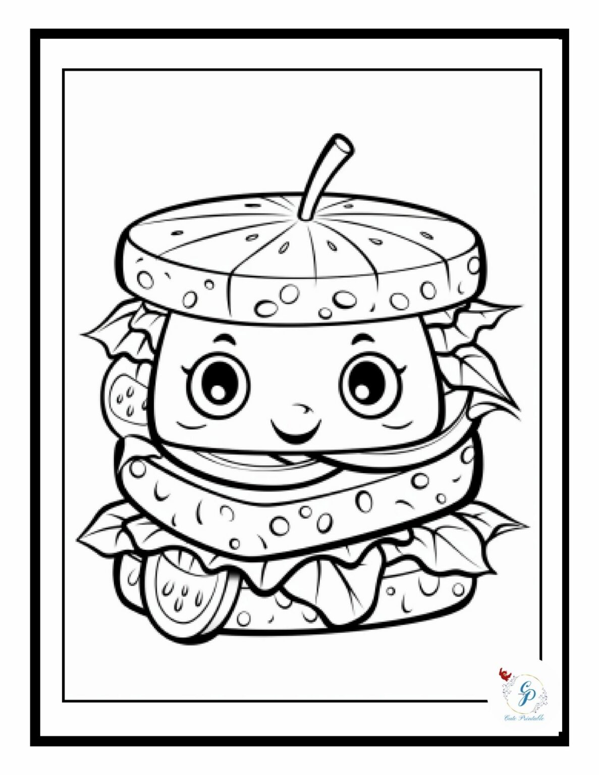 65 Free Cute Kawaii Food Coloring Pages for Kids & Adults | Cute Printable