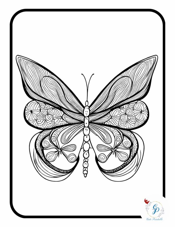 Butterfly Coloring Pages For Kids & Adults | Cute Printable