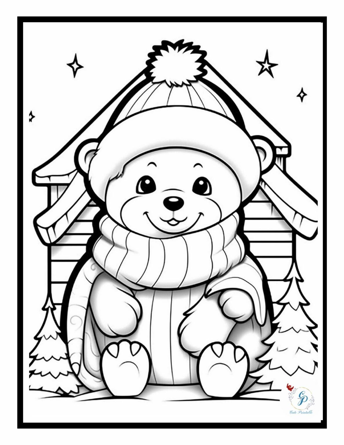 Christmas Animals Coloring Pages for Kids | Cute Printable