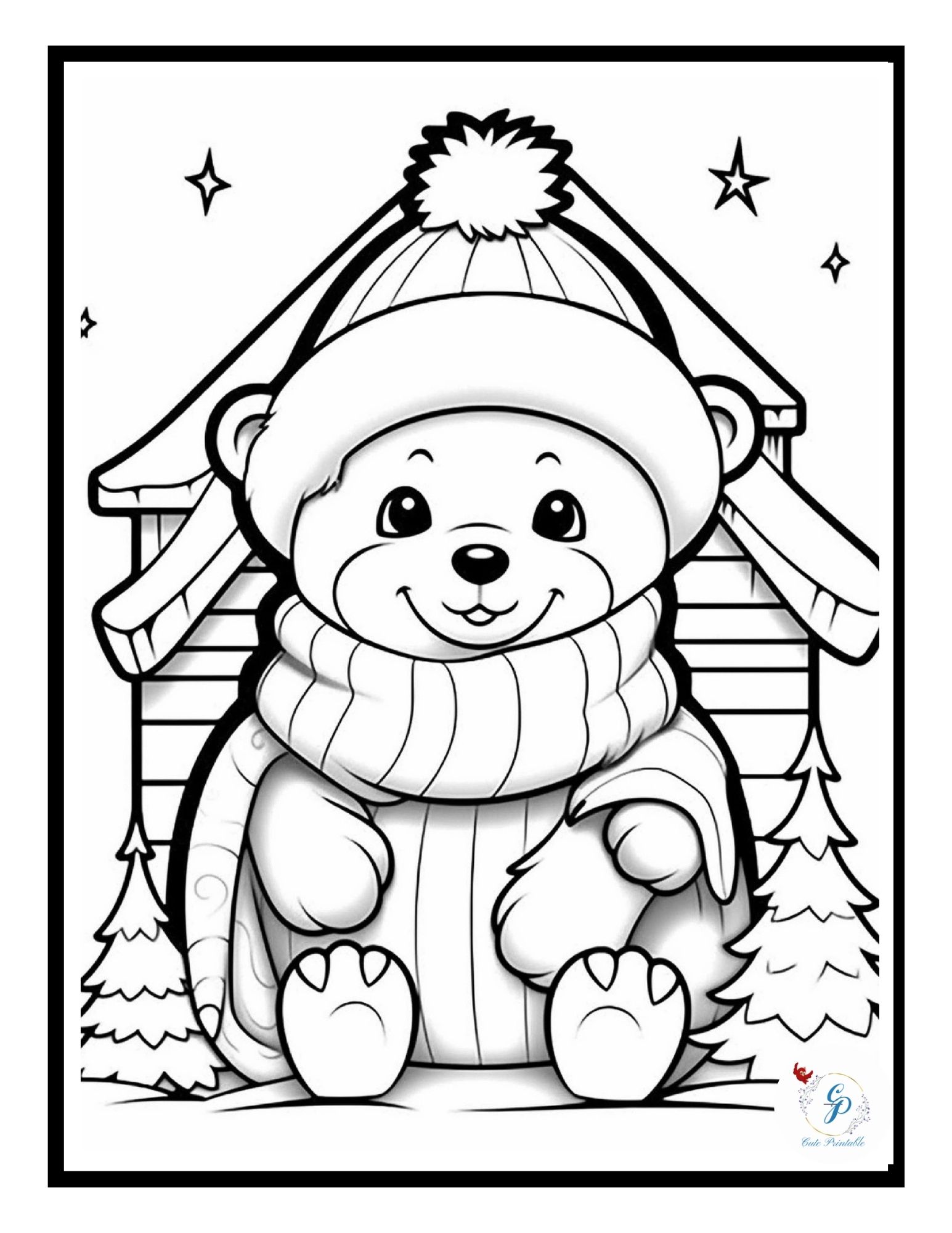 Christmas Animals Coloring Pages for Kids | Cute Printable