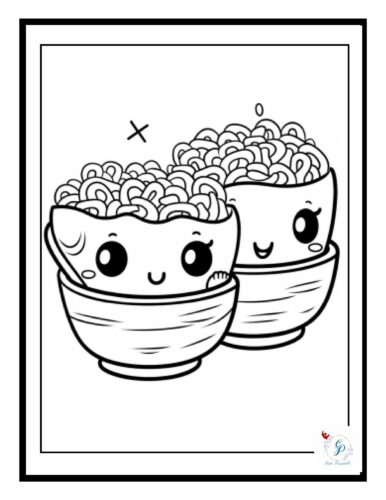 65 Free Cute Kawaii Food Coloring Pages for Kids & Adults | Cute Printable