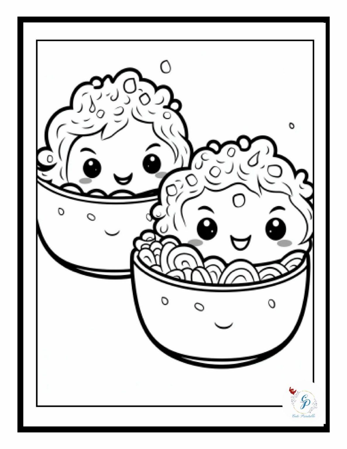 65 Free Cute Kawaii Food Coloring Pages for Kids & Adults | Cute Printable