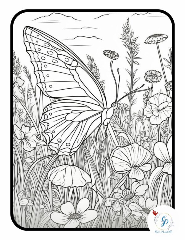 Butterfly Coloring Pages For Kids & Adults | Cute Printable