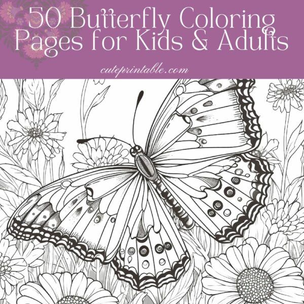 Butterfly Coloring Pages For Kids & Adults | Cute Printable