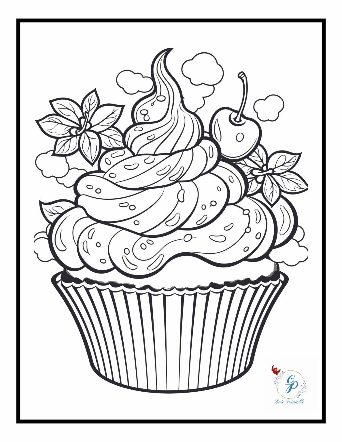 129+ Free Printable Christmas Cupcake Coloring Pages