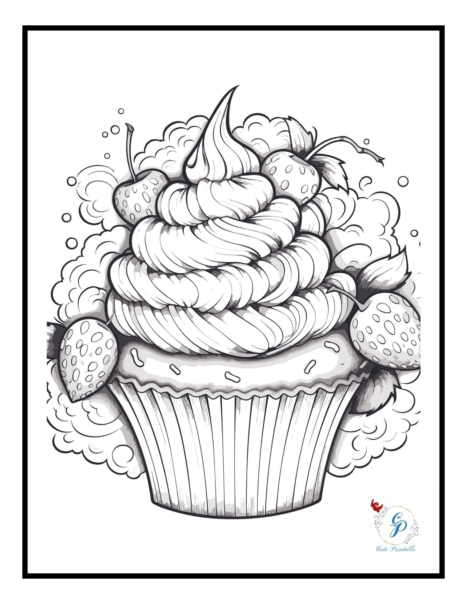 129+ Free Printable Christmas Cupcake Coloring Pages
