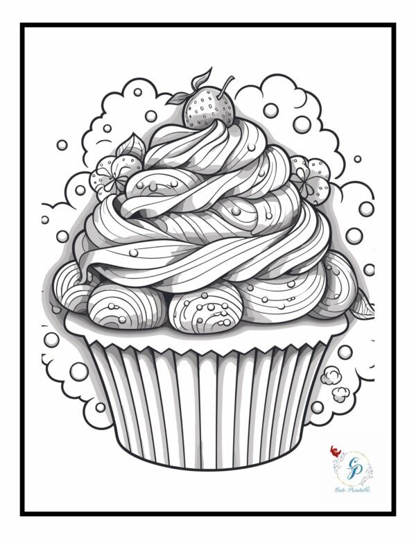 129+ Free Printable Christmas Cupcake Coloring Pages